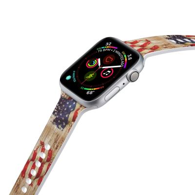 Cina Custom Printed 38mm 40mm 42mm Silicone Watch Strap Intelligent Portable Replacement in vendita