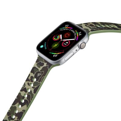 Cina Custom Printed 38mm 40mm 42mm Silicone Watch Strap Intelligent Portable Replacement in vendita