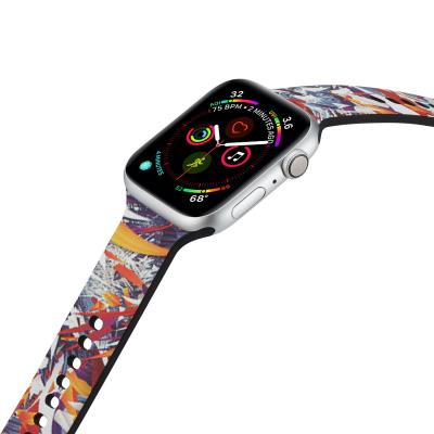Cina Custom Printed 38mm 40mm 42mm Silicone Watch Strap Intelligent Portable Replacement in vendita