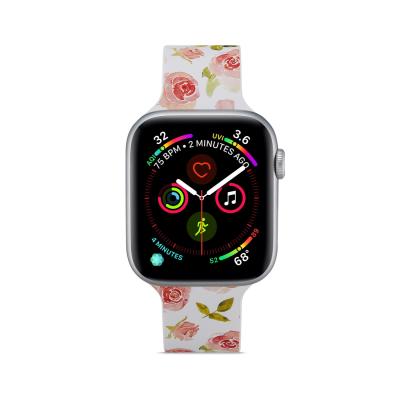 Cina Custom Printed 38mm 40mm 42mm Silicone Watch Strap Intelligent Portable Replacement in vendita
