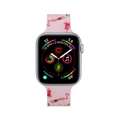 Cina Custom Printed 38mm 40mm 42mm Silicone Watch Strap Intelligent Portable Replacement in vendita