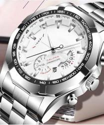 中国 YHSK-098ステンレス鋼の水晶腕時計42mmの防水水晶腕時計のカレンダー 販売のため