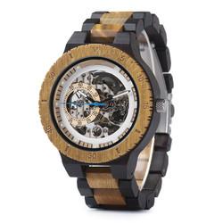 Cina Legno svizzero luminoso meccanico di legno dell'orologio 3BAR del giapponese 47.9mm in vendita