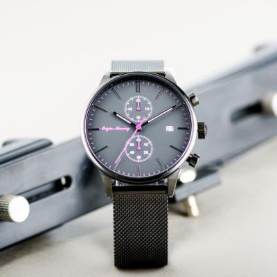 Cina Orologio di lusso analogico del quarzo dell'OEM 20mm dell'orologio del nero di affari 3ATM in vendita