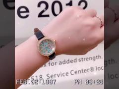 Green 3ATM Ladies Wrist Watch Leather Strap