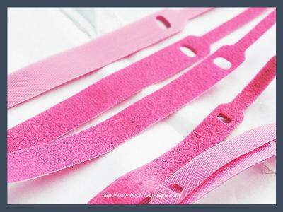 China Wholesale pin type hook and loop cable tie,pink for sale
