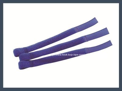 China High quality q type hook and loop velcro cable tie,blue for sale