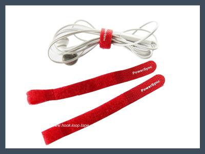 China Beautiful q type hook and loop velcro cable tie,red for sale