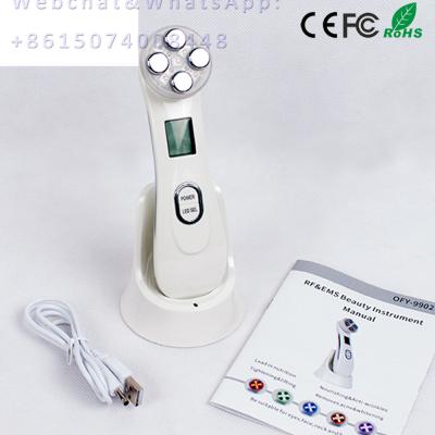China RF/EMS and 6 colors LED therapy Skin scrubber face use beauty equipment for sale