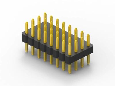 中国 3列5UPCBヘッダーコネクタ DIPタイプ ゴールドフラッシュ ブラック隔熱 販売のため