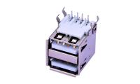 China Right Angle Double Micro USB Connector Insulation Resistance Plastic Usb Type B Connector for sale