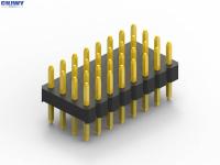 China Three Rows 5U PCB Header Connector DIP Type Gold Flash  Black Insulation for sale