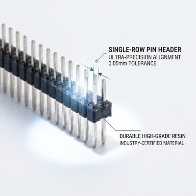 China Surface Mount Single Row Male Pin Header Connector 2.54mm Pitch SMT PCB Board Mount for sale