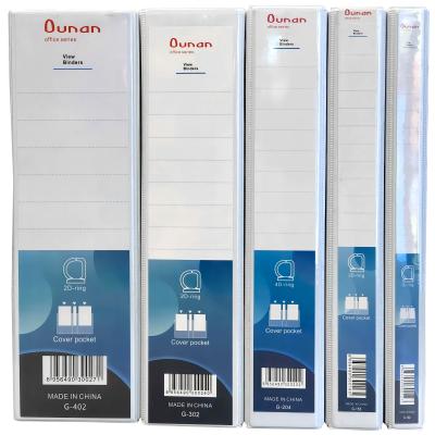 中国 パーソナライズド ロゴ PVC ホワイト ファイル フォルダー 耐久性 ヒンジ ONE Touch Easy Open 3 Ring Binder 背面幅9.8cm 販売のため