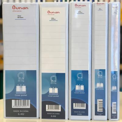 中国 カスタマイズされたロゴ ホワイトファイルフォルダー 耐久性 ヒンジ ONE Touch Easy Open 2 Ring Binder 幅7.6cm 販売のため