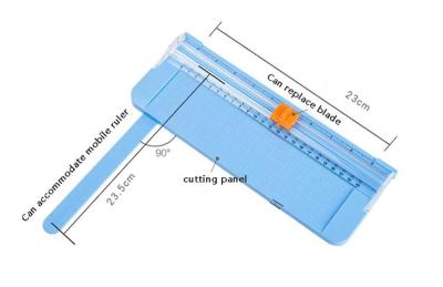 China Máquina de corte de papel de mini-slide azul com régua Espessura de corte 10 folhas de papel de impressão de 80 g à venda