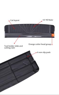 China Trimmer de papel A3 manual compacto com lâmina segura e espessura de corte de 1 mm em preto à venda