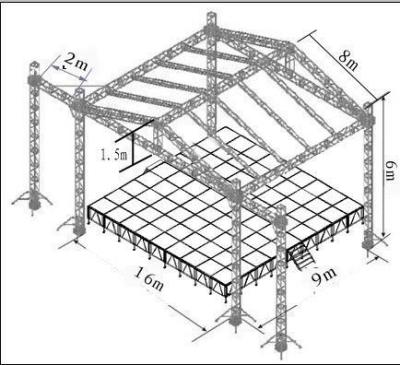 China Modular Aluminum Square Roof Truss for Concert Stages 500kg Capacity for sale