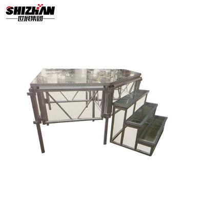 Cina Piattaforma acrilica regolabile di Live Concert Glass Stage Aluminium dell'interno in vendita