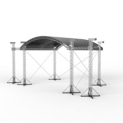 China Aluminium stage boog verlichting truss display zwart of op maat gemaakt aluminium legering 6082-T6/6061-T6 Te koop