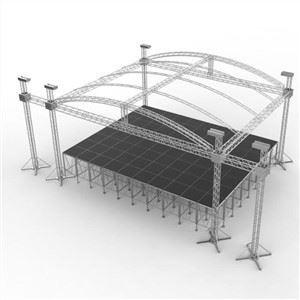 China Aluminium stage boog verlichting truss display zwart of op maat gemaakt aluminium legering 6082-T6/6061-T6 Te koop
