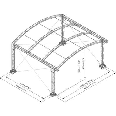 China Aluminium stage boog verlichting truss display zwart of op maat gemaakt aluminium legering 6082-T6/6061-T6 Te koop