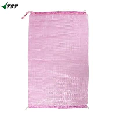 China 50kg 25kg Pink  Onion Sack Tubular Mesh Net Bag With Drawstring for sale
