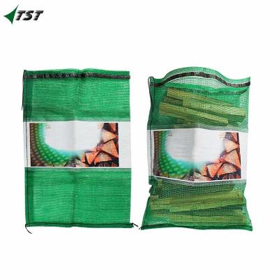 China UV Treated Strong Custom Sizes Pp Leno Packaging Bag With Printed Logo And Drawstring for sale