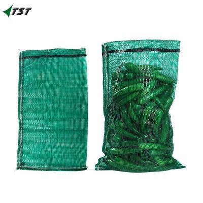 China Durable Green Color Pp Leno Mesh Bag For Chilli Tomato Packing for sale