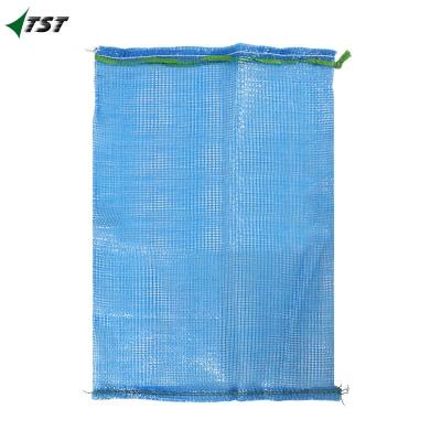 China Blue 20 Kgs Circular Knitted Tubular Mesh Bag Potato Onion Sacks for sale