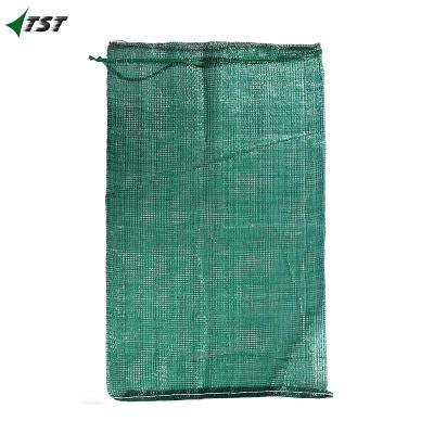 China Sweet Corn Green Color Poly Tubular Mesh Bag Customized Size And Label for sale