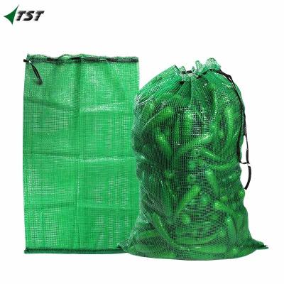 China Green Polypropylene Circular Mesh Bag For Sweet Corn Chili Lemon for sale