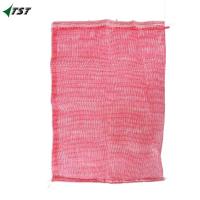 Quality 58*87cm Red White Color Pp Leno Mesh Bag For Potato Onion Vagetable Fruit for sale