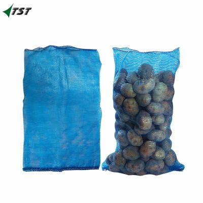 China Blue 20KG Tubular Mesh Bag Sack For Package Potato Net Bag Customized Sizes for sale