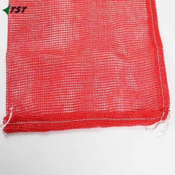 Quality 44*62cm Red Color Drawstring Pp Leno Mesh Bag For Firewood Packing for sale