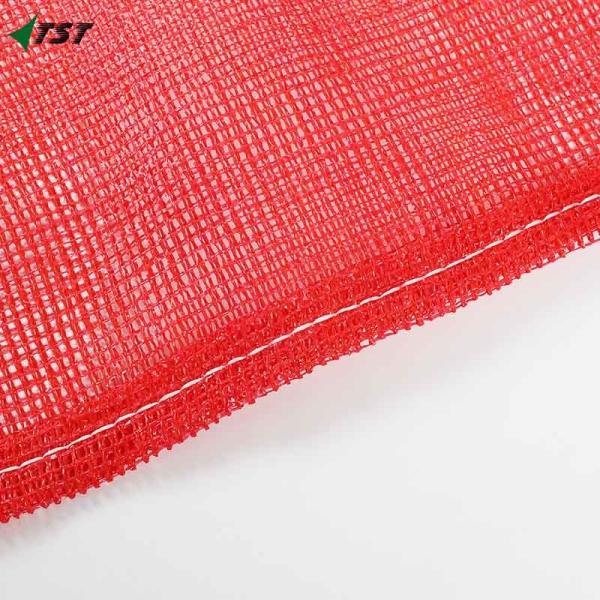 Quality 44*62cm Red Color Drawstring Pp Leno Mesh Bag For Firewood Packing for sale