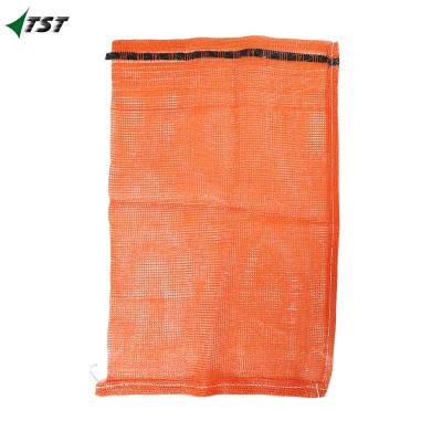 China Custom Size Orange Color Pp Mesh Bag For Vegetable Fruit Seafood Packing for sale
