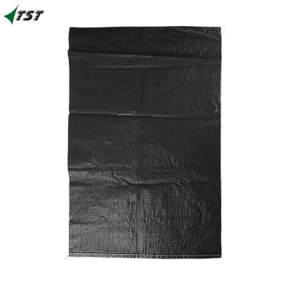 China 50kg Black Color Poly Woven Bag For Constructions Industry Coal for sale