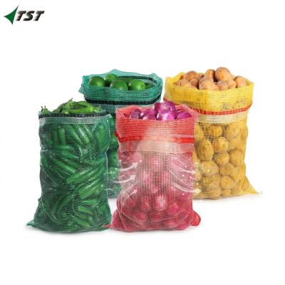 China 25kg 30kgs 50kgs Colombia Yellow Color Pp Leno Mesh Bag For Vegetable Fruit Packing for sale