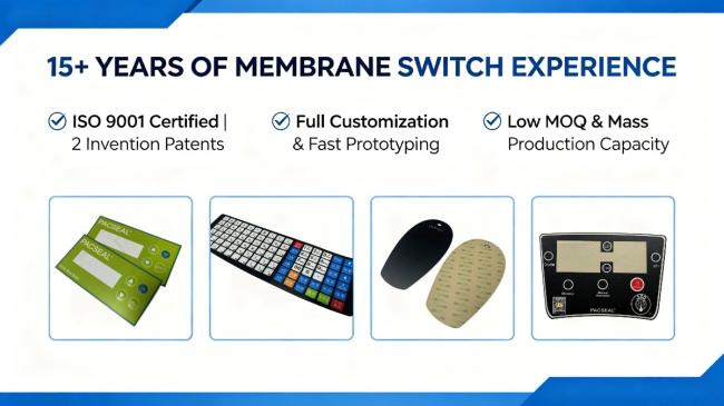 Professional manufacturer of film switches and film panels with over 15 years of experience