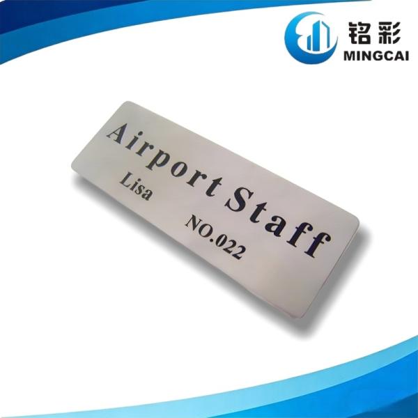 Quality Custom Stainless Steel Name Badges with Permanent Laser Engraving and Safe for sale