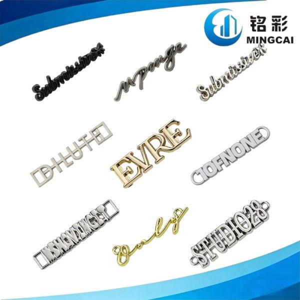 Quality Custom Metal Logo Tags and Metal Letter Labels with Customizable Fonts, Electroplated Colors, and Anti-Rust Zinc Alloy for Brand Identification for sale