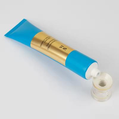 China Plastic Cosmetic Tube Packaging Blue Yellow Custom Squeeze Tubes for sale