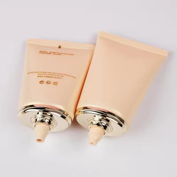 Quality 50ML Flat Cosmetic Tube Oval Empty Foundation Tube Recyclable for sale