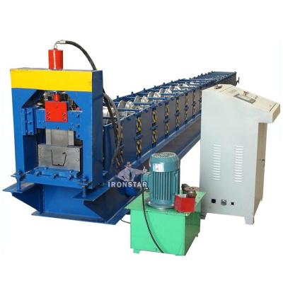 China “Ironstar Aluminium Galvanized Steel Sheet K Gutter Roll Forming Machine K Style Gutter Making Machine” for sale