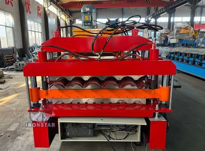 China 6 rib trapezoidal and 5 rib bamboo tile double layer roll forming machine 2 layer roll forming machine for sale