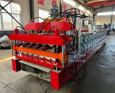 China 6 rib trapezoidal and 5 rib bamboo tile double layer roll forming machine 2 layer roll forming machine for sale