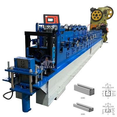 China 12 GA 41*21 / 41*41 2 sizes in 1 Slotted strut channel roll forming machine for America Solar photovoltaic bracket for sale