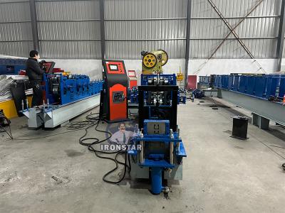 China 12 GA 41*21 / 41*41 2 sizes in 1 Slotted strut channel roll forming machine for America Solar photovoltaic bracket for sale