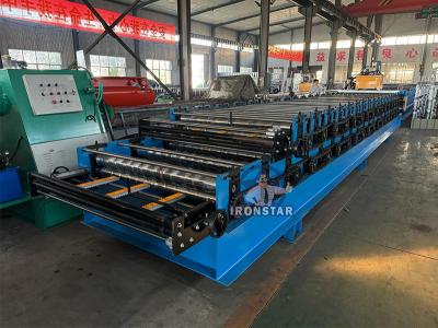 중국 헝가리에서 5비브와 6비브 트라페지오이드 잎 이중층 롤 폼 머신 판매용